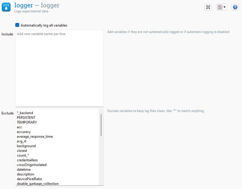 Logging and reading data files // OpenSesame documentation