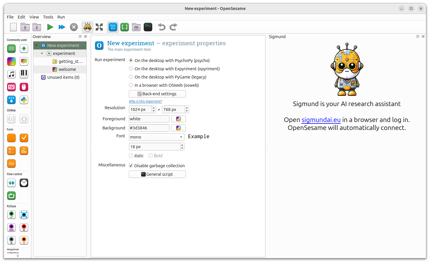 SigmundAI Copilot // OpenSesame documentation