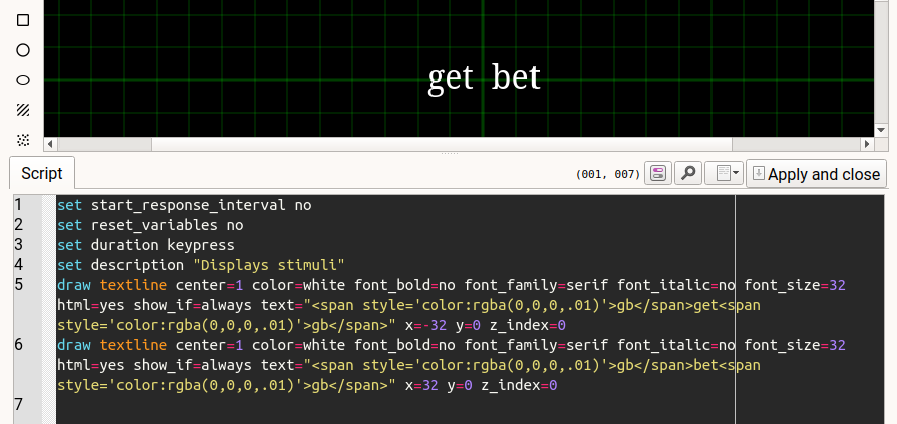 Text // OpenSesame documentation