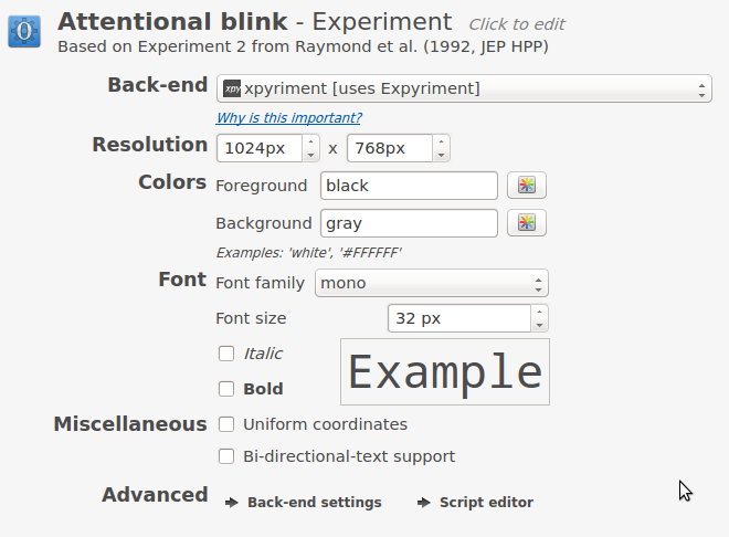 Attentional-blink tutorial (advanced) // OpenSesame documentation