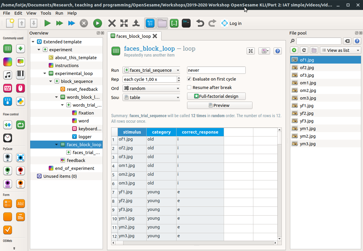 Implicit Association Task // OpenSesame documentation