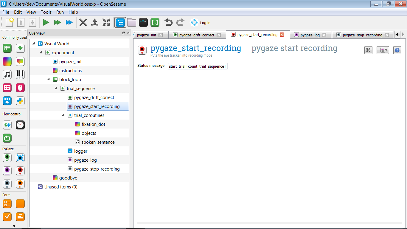 Visual world // OpenSesame documentation